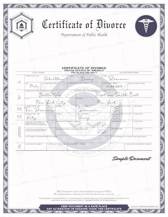 Official Divorce Certificate | Request Your Divorce Records
